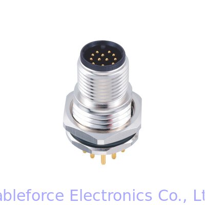 Waterproof  M12 Circular Connector , Panel mount bulkhead Electric quick Sma connector