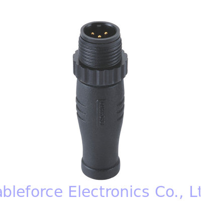 Maschio del connettore di Pin M12 3 con la vite della plastica del connettore modellata resistenza da 120 ohm