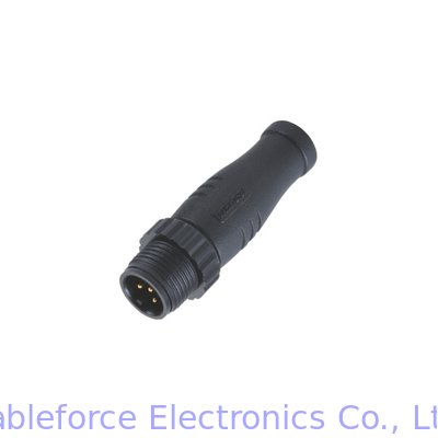 Maschio del connettore di Pin M12 3 con la vite della plastica del connettore modellata resistenza da 120 ohm
