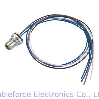 Lega per saldatura maschio del montaggio della parte anteriore del pannello di D-codice di Pin del recipiente M12 4 del pannello di Ethernet con i cavi