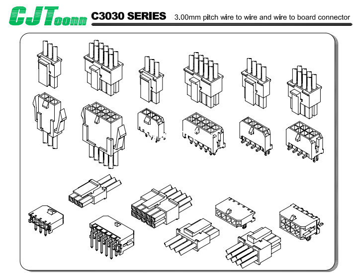 Wire Harness to Terminal with Phosphor Bronze Contact 3.0mm Pitch Connectors Vertical SMT Wafer Connector Black Color