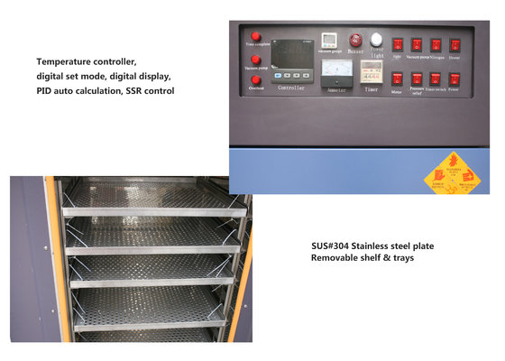 High precision 200C 133 Pa Mini Vacuum Drying Oven with Vacuum Pump
