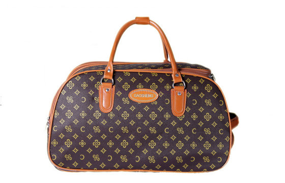 PU Leather roller gear bag travel duffel for businessmen ,  front and back pocket outside