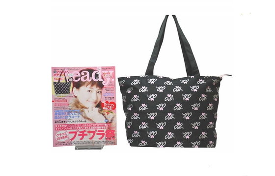 Women ' s Single shoulder retail Cloth shopping bag Black durable