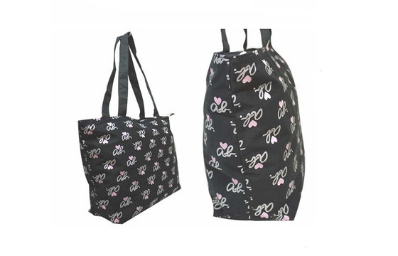 Women ' s Single shoulder retail Cloth shopping bag Black durable