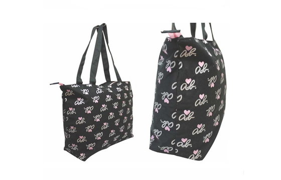 Women ' s Single shoulder retail Cloth shopping bag Black durable