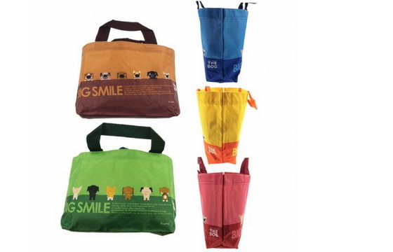 Eco friendly reuseable green cloth shopping bag foldable , Small picnic bags