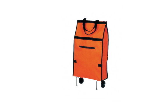 Commercial promotion Oxford fabric foldable shopping trolley bag Orange