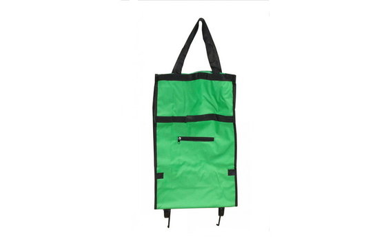 Heat printing 600D oxford trolley shopping bag wheeled cart for exhibition