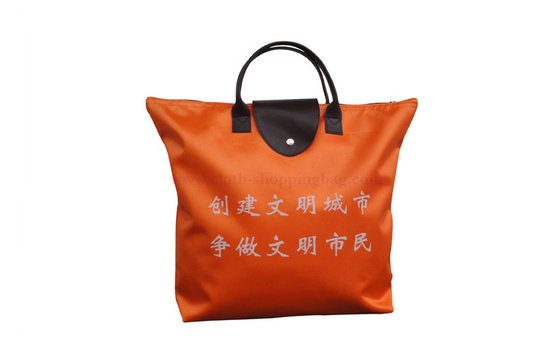 Customized blue foldable oxford tote bag for shopping with Logo - printing