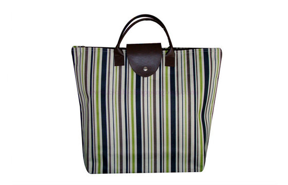 Printable large women ' s oxford shopping tote bag with PU leather Handle
