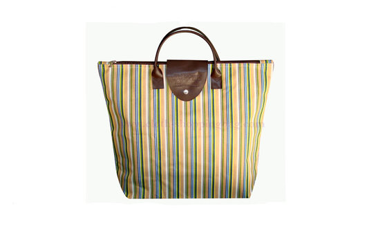 Printable large women ' s oxford shopping tote bag with PU leather Handle