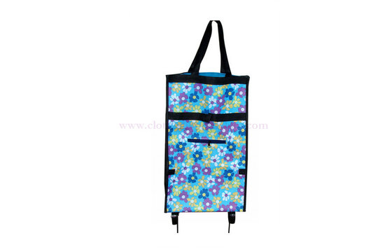 Lightweight portable fold away shopping trolley bag with polyester Handle