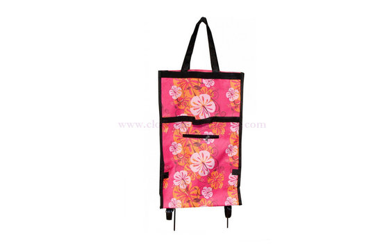 Lightweight portable fold away shopping trolley bag with polyester Handle