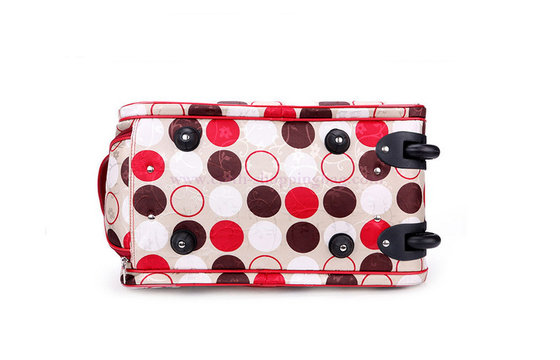 Logo - printing roller black / red dot gear trolley travel bag for ladies