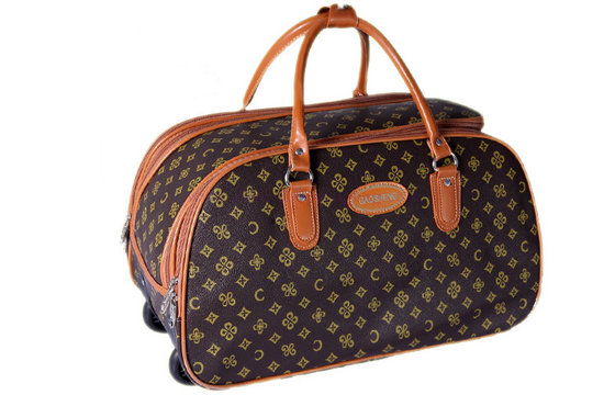 PU Leather roller gear bag travel duffel for businessmen ,  front and back pocket outside