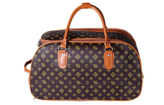 PU Leather roller gear bag travel duffel for businessmen ,  front and back pocket outside