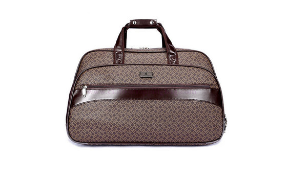 Big size brown waterproof PVC trolley travel bag for ladies with handles