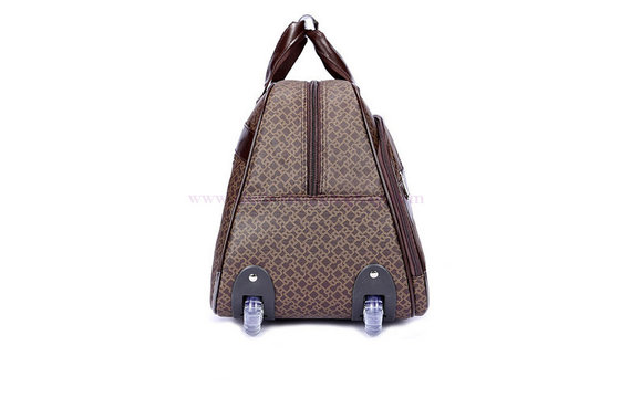 Big size brown waterproof PVC trolley travel bag for ladies with handles