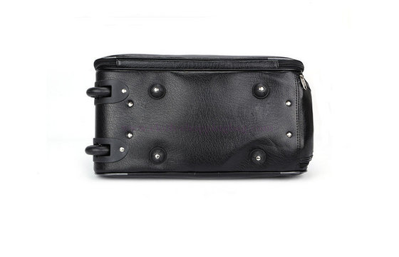 Custom black roller gear bag with telescoping handle , 2 * pocket zippered