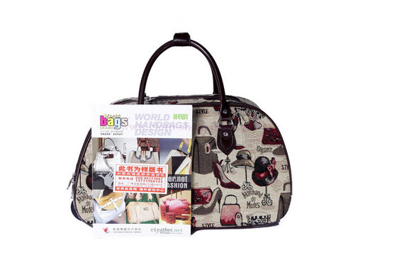 Water Resistant Jute fabric 18 inch roller travel luggage bags for ladies