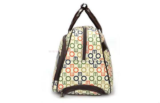 Middle size flower patterned trolley travel bag for airplane , small rolling duffel set