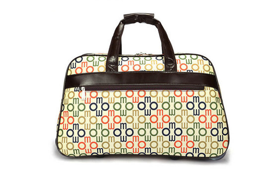 Middle size flower patterned trolley travel bag for airplane , small rolling duffel set