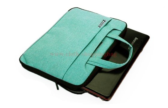 Black Light weight sleek nylon notebook laptop shoulder bag with adjustable strap