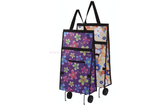 Logo - printing foldable trolley shopping tote bag  for shopping mall