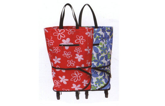 Logo - printing foldable trolley shopping tote bag  for shopping mall