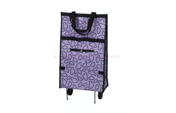 Durable foldable trolley shopping bag for storing sundries , toys , clothes