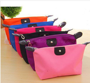 Cotton fabric travel cosmetic bag with for women / ladies , big cosmetic case