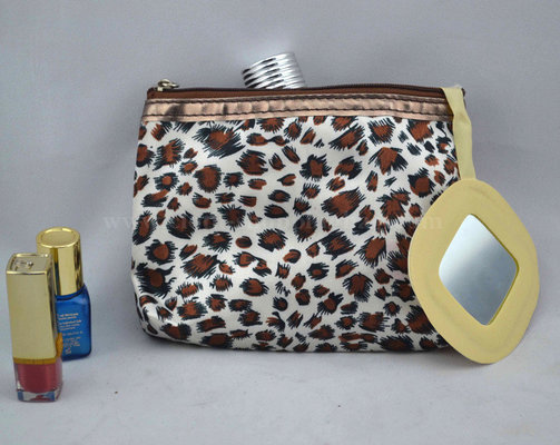 PU leather waterproof travel cosmetic bag for ladies / women with sexy pattern