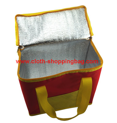 Eco - friendly zippered polyester fabric travel cooler bag for beach