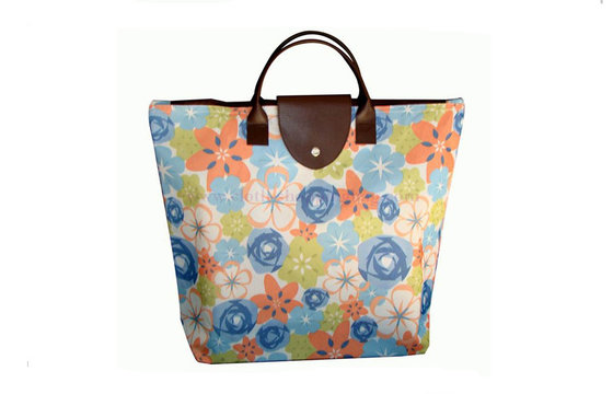 Heat printing 600D oxford foldable shopping bags for young ladies