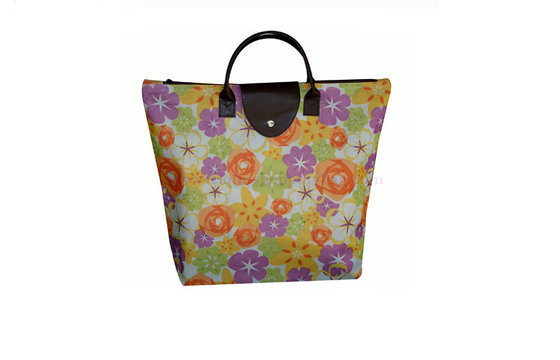 Heat printing 600D oxford foldable shopping bags for young ladies