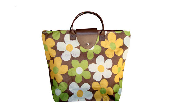 Red green 600D lightweight rolling foldable shopping bag for exhibition