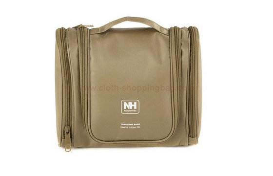 Eco - friendly reusable travel storage cosmetic bag with mesh pocket inside
