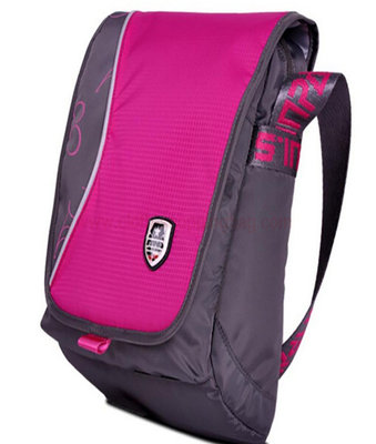 Pink nylon shoulder hiking bag for outdoor sports  , canvas tote handbag