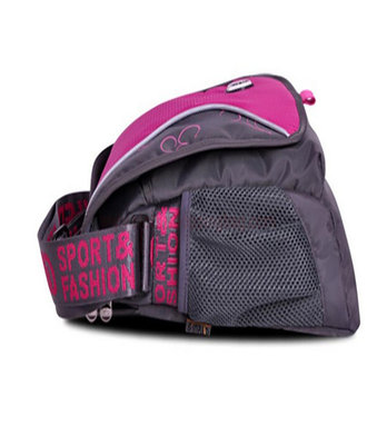 Pink nylon shoulder hiking bag for outdoor sports  , canvas tote handbag
