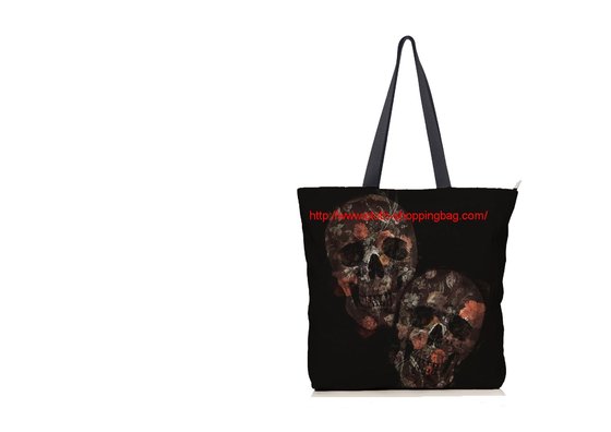 Customized  heat-printing technology canvas tote bag with spaceship pattern