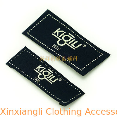 Custom Printed End Fold Woven Clothing Labels With High Density Computer Loom