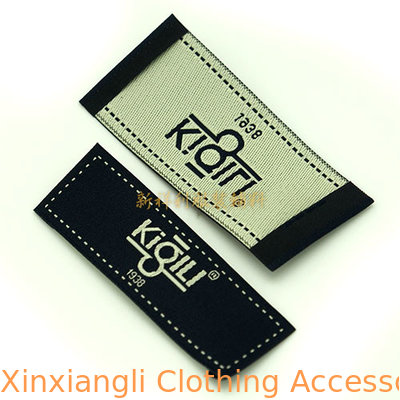 Custom Printed End Fold Woven Clothing Labels With High Density Computer Loom
