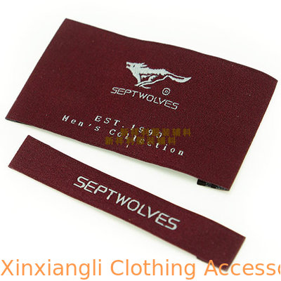 Garments Woven Labels Small Quantities , High Density Woven Apparel Labels