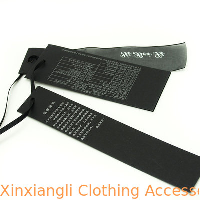 Clothes Hang Tags Labels With Ribbon String For Lady Coat / Dress 4x8.5cm 5x9cm