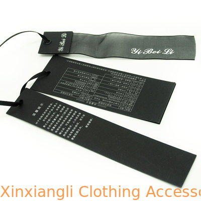 Clothes Hang Tags Labels With Ribbon String For Lady Coat / Dress 4x8.5cm 5x9cm