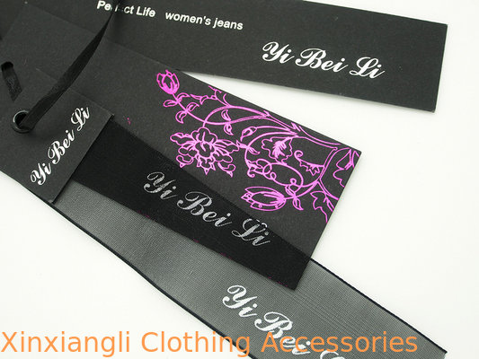 Clothes Hang Tags Labels With Ribbon String For Lady Coat / Dress 4x8.5cm 5x9cm