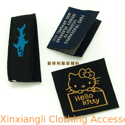 Iron On Woven Clothing Labels , Washable Woven Fabric Labels For Brand Name