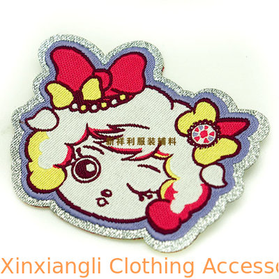 Lovely Hot Melt Adhesive Woven Clothing Labels Iron On Backing With Laser Cut