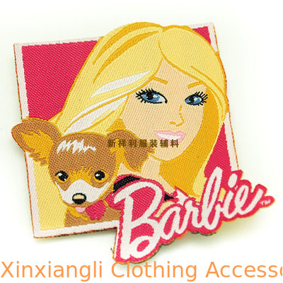 Colorful Adhesive Woven Clothing Labels With Laser Cut Damask Eco Friendly